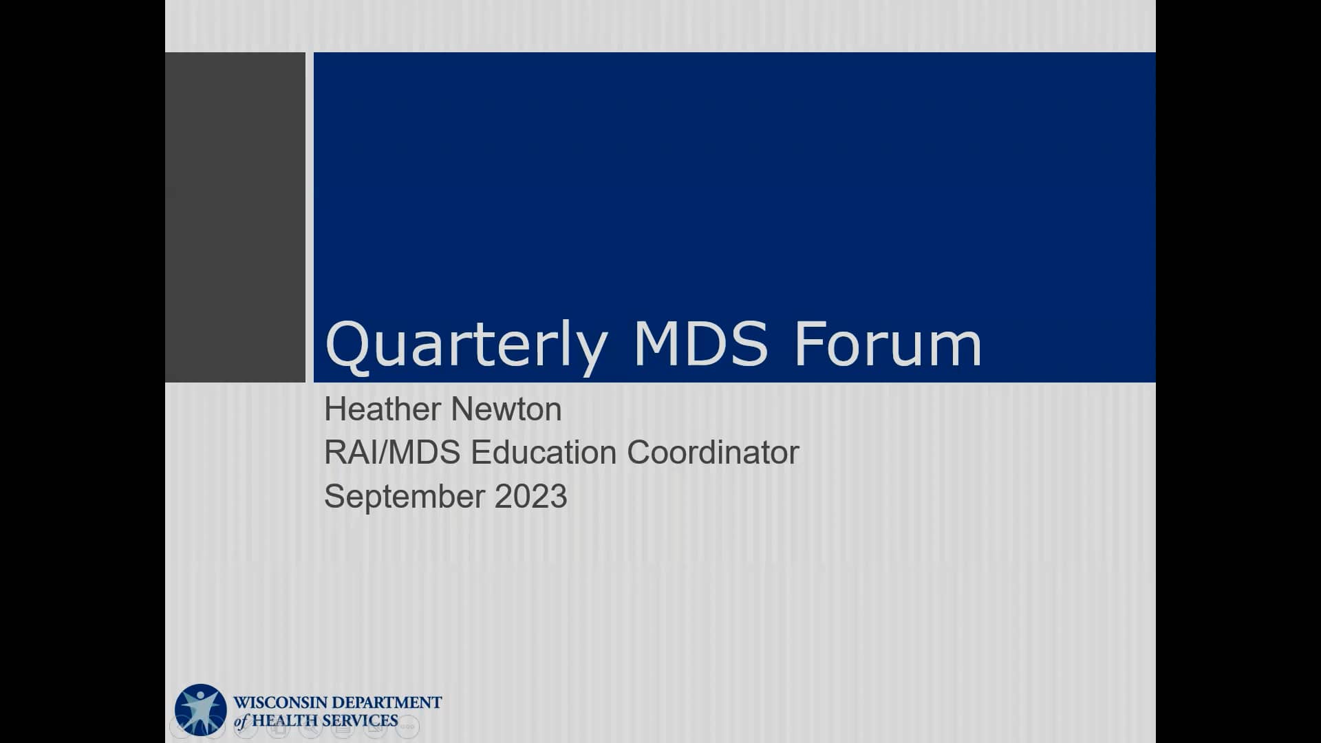 MDS Quarterly Forum 9/13/2023 on Vimeo