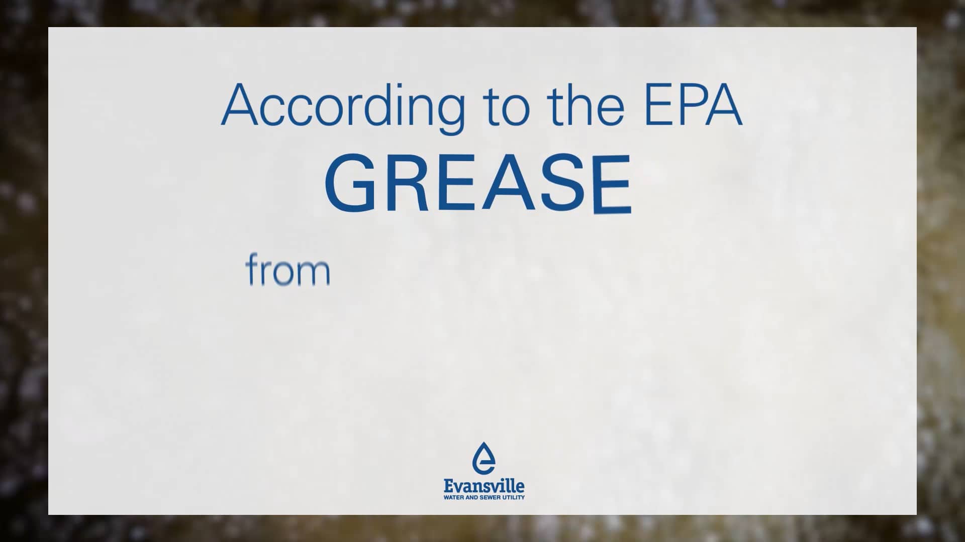 Tips to stop FOG - fats, oil, grease - from clogging drains on Vimeo