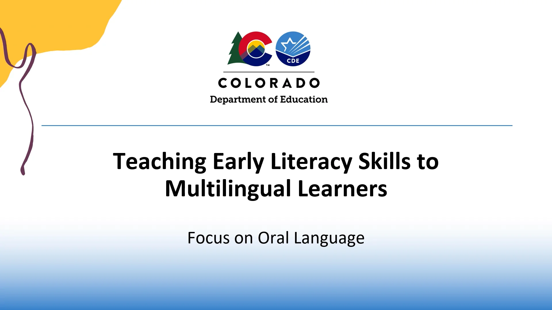 Teaching Early Literacy Skills to Multilingual Learners Focus on Oral ...