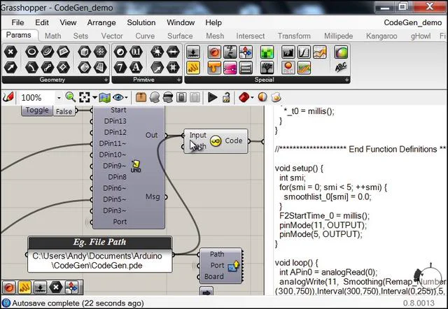 Firefly Code Generator and Upload to Board Demo on Vimeo
