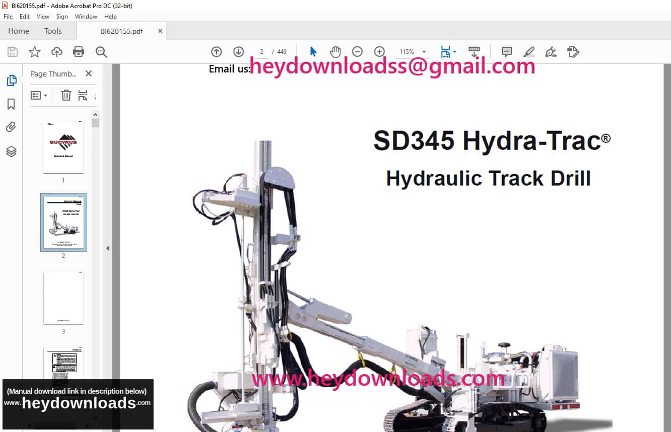 CAT Bucyrus SD345 Hydra-Trac® Hydraulic Track Drill Service Manual BI620155 on Vimeo