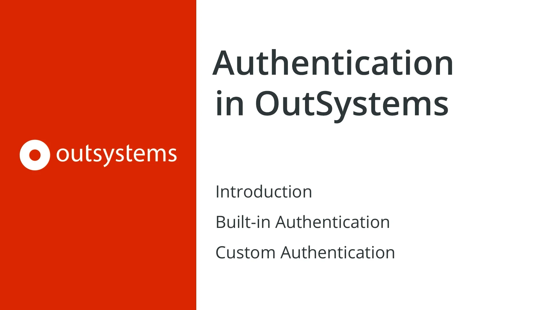Overview of Authentication in OutSystems [ko-KR / 11] on Vimeo