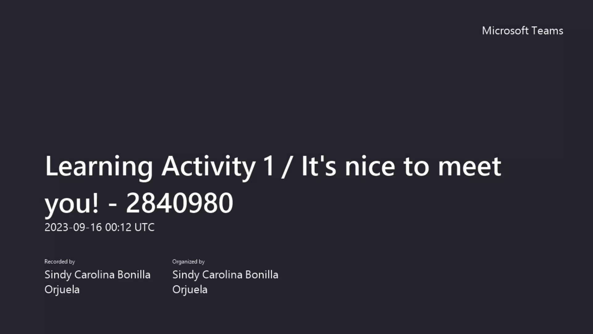 Learning Activity 1 _ It's nice to meet you! - 2840980-20230915_191155-Grabación de la reunión ...
