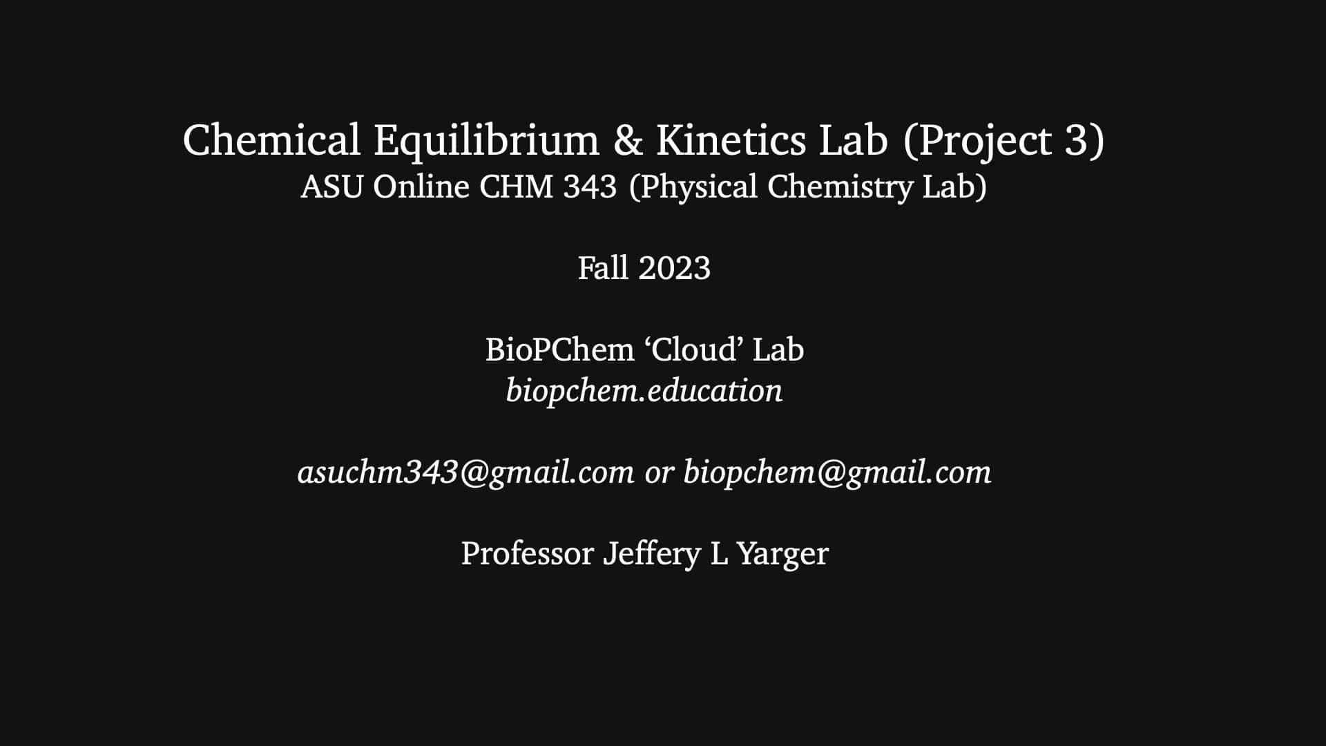 Project 3 - Chemical Equilibrium & Kinetics - Online Physical Chemistry ...