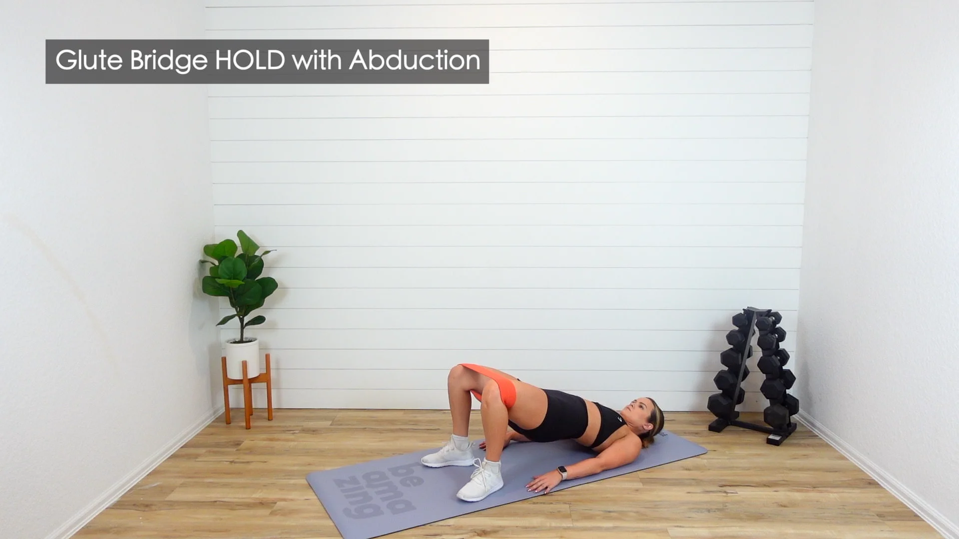 Glute Bridge Hold with Abduction on Vimeo