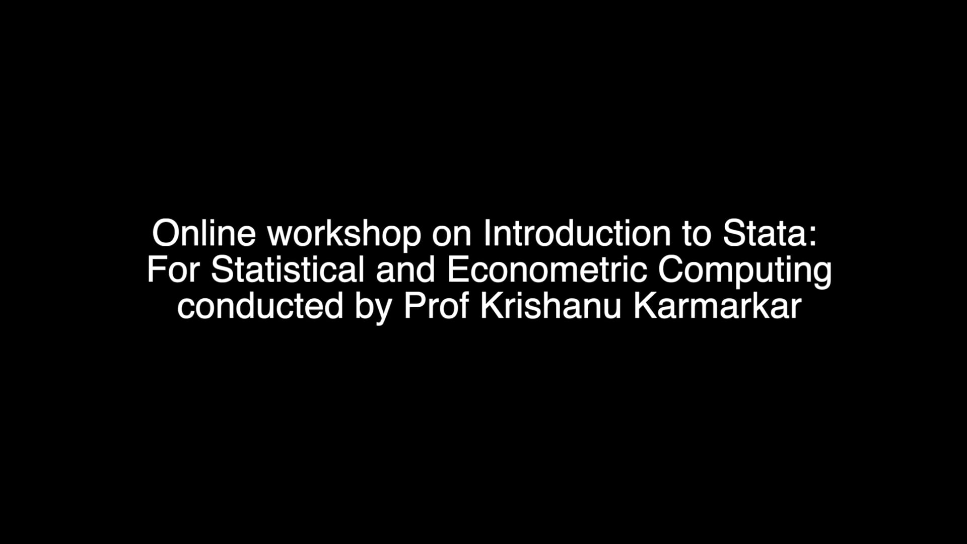 Introduction to Stata - For Statistical and Econometric Computing - Day 1
