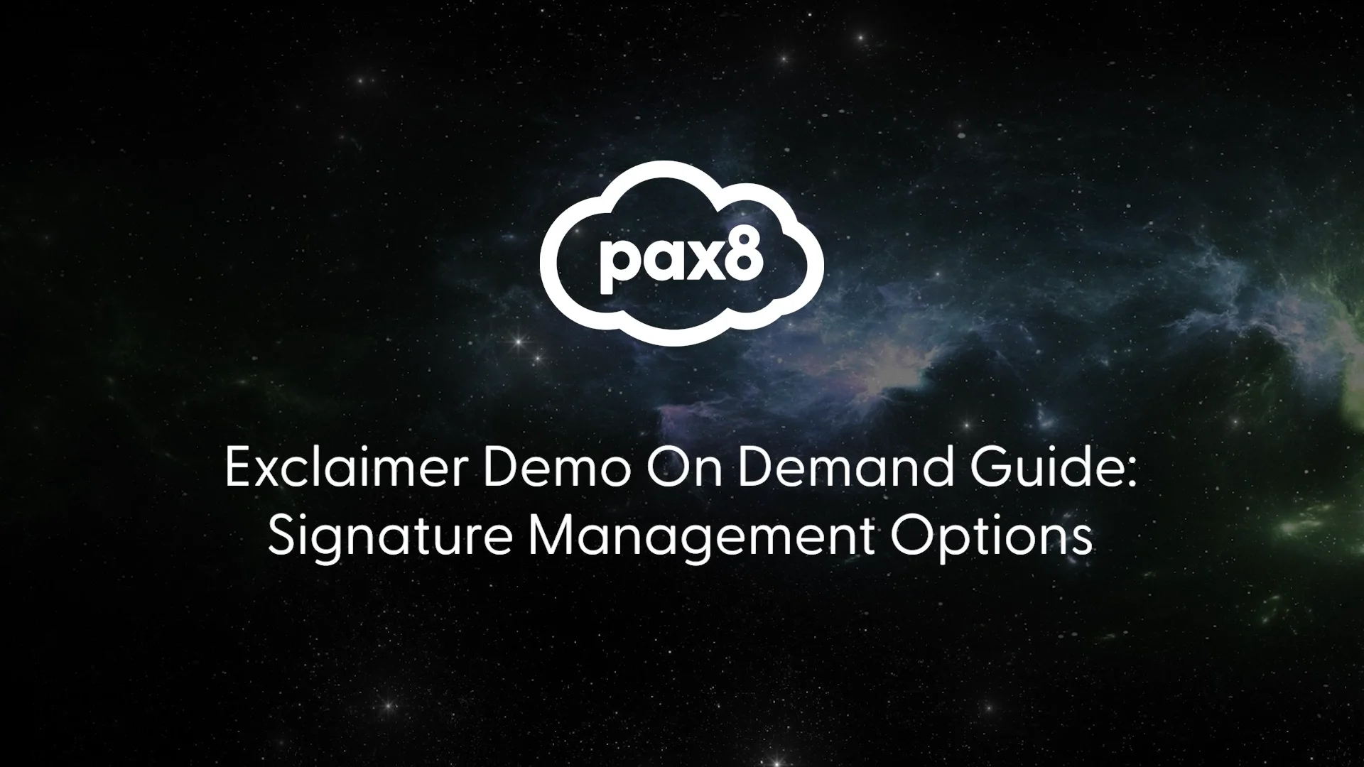 3. Exclaimer DOD - Signature Management Options on Vimeo