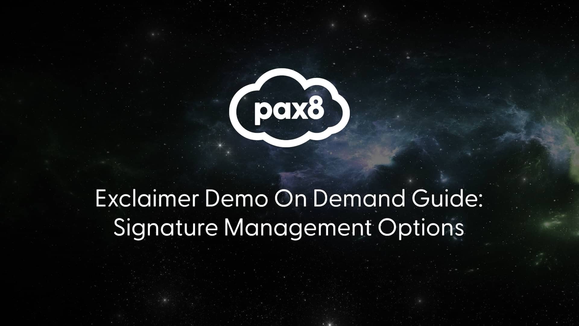 3. Exclaimer DOD - Signature Management Options on Vimeo