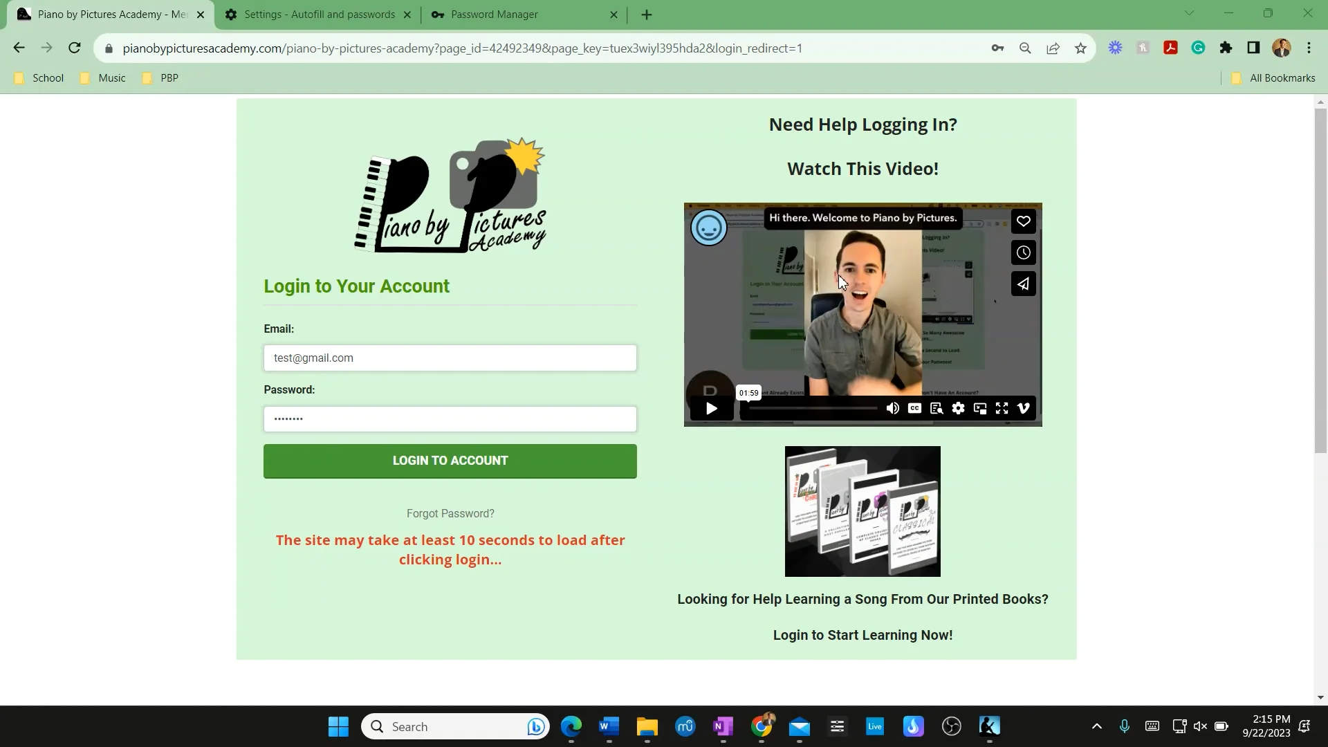PC Login and Save Password and Reset on Vimeo
