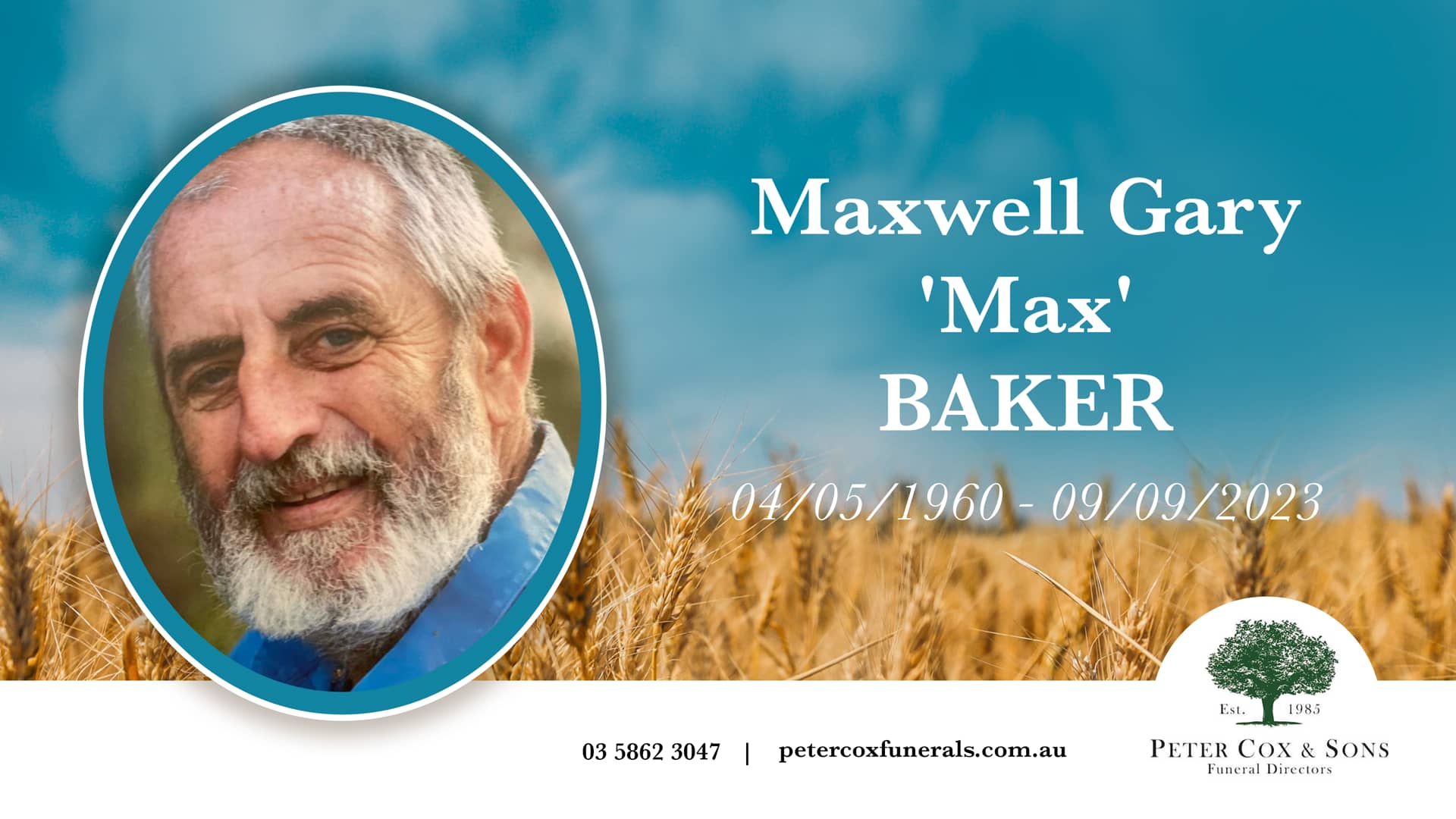 Funeral Service to Celebrate the Life of Mr. Maxwell Gary 'Max' Baker on Vimeo