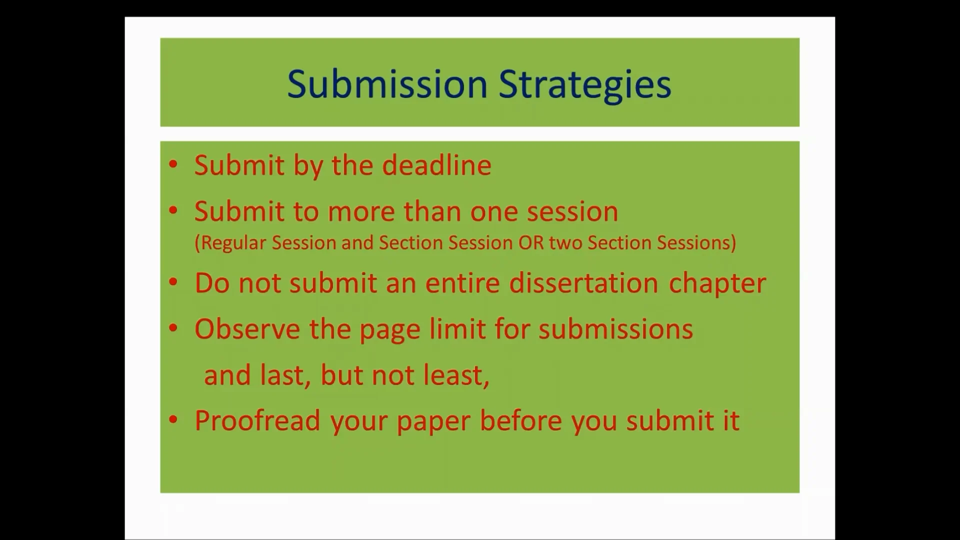 Getting Your Paper on the Program - November 2016 on Vimeo