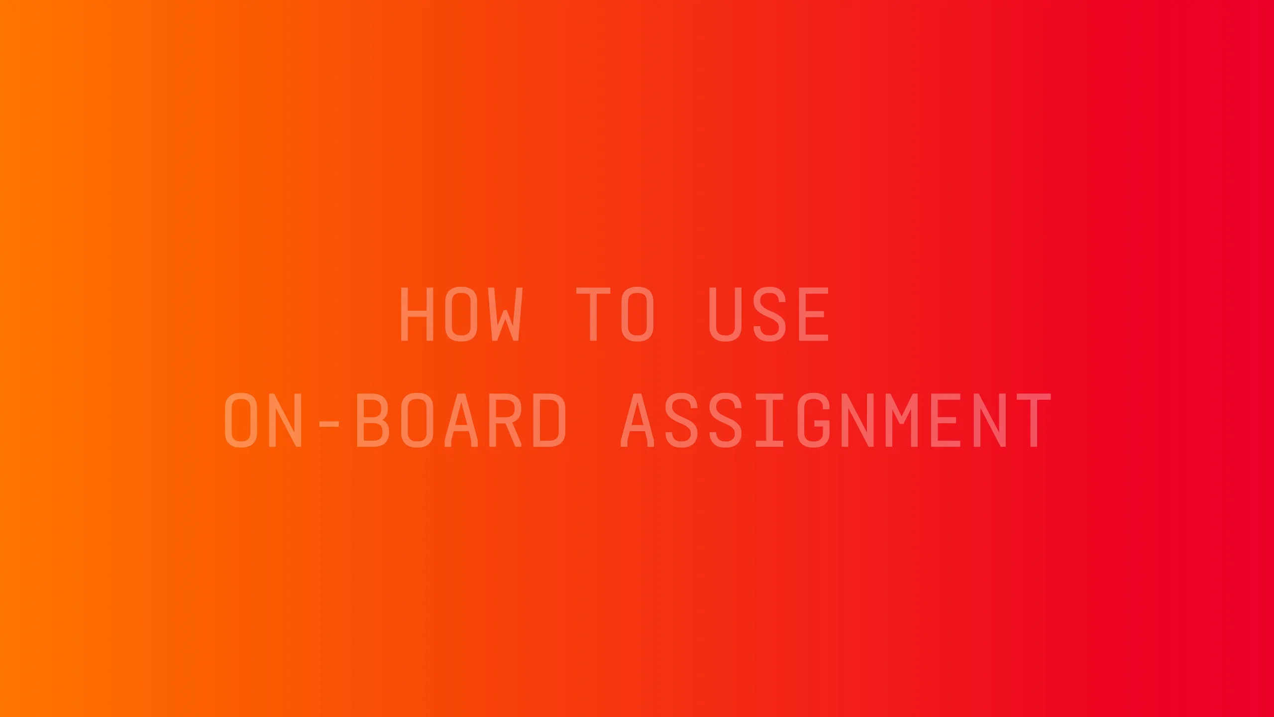 How to assign your camera with Onboard Assignment on Vimeo