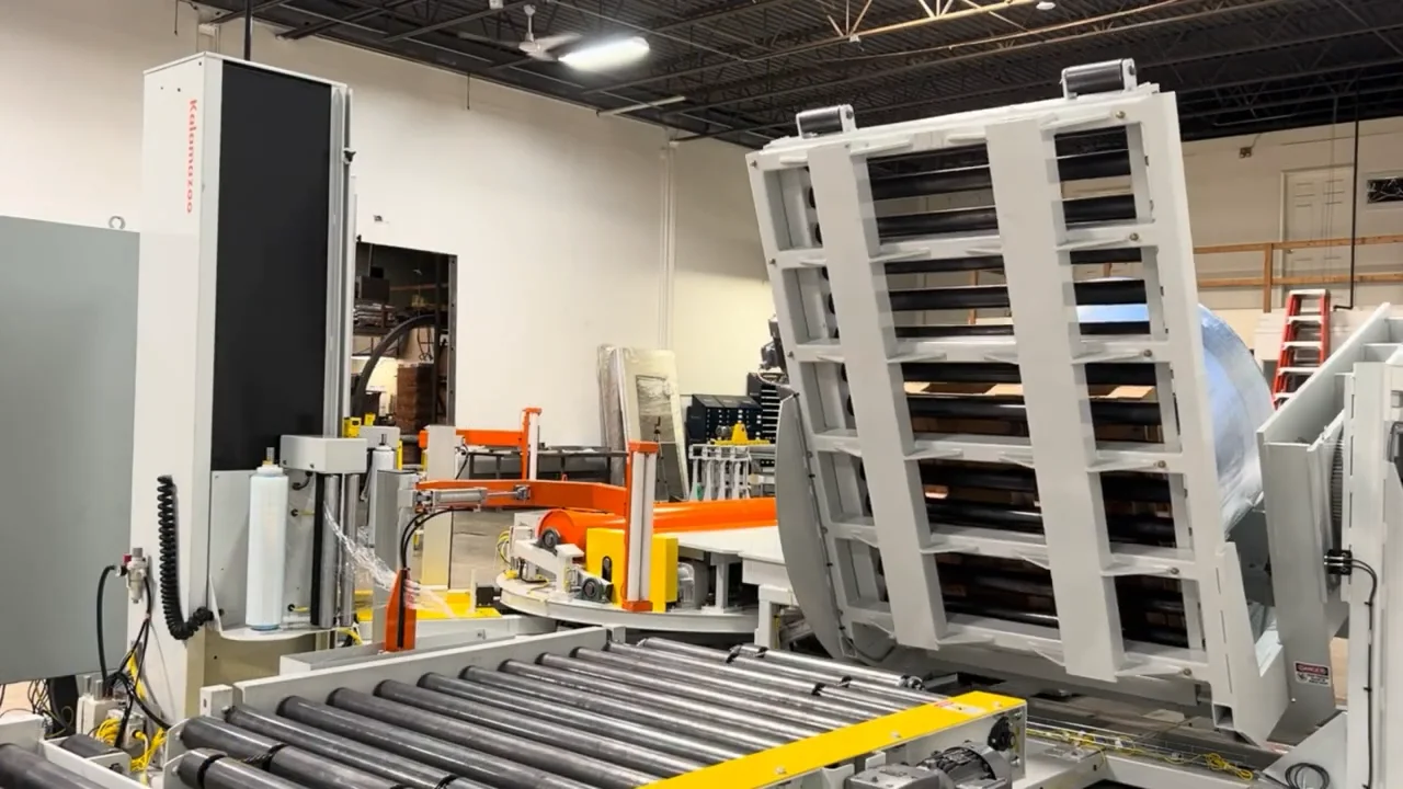 Kalpack Automatic Eject Cocoon Wrapper and Pallet Wrapper with Upender