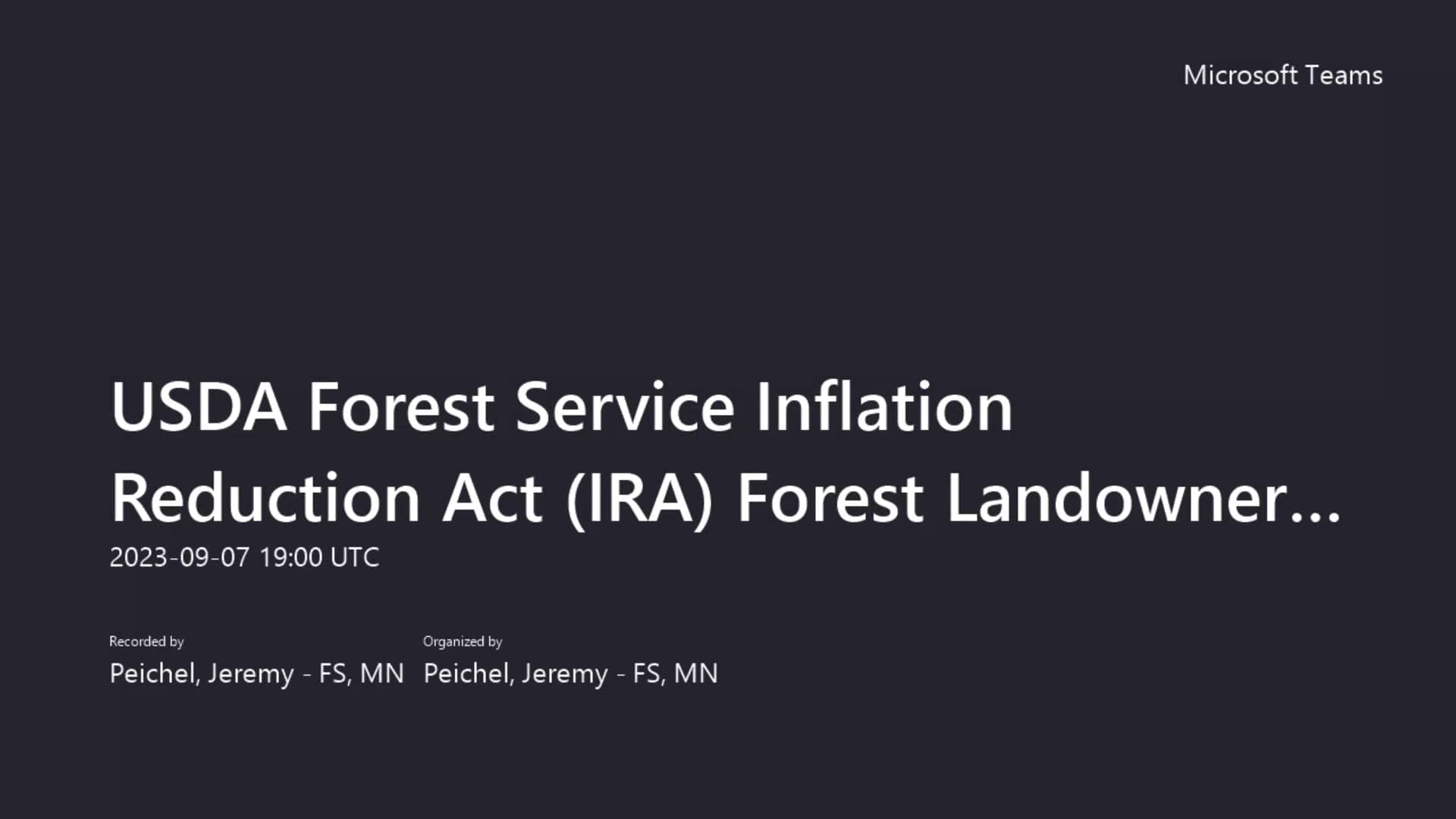 Inflation Reduction Act (IRA) Forest Landowner Support Notice of Funding Opportunity #1 video 2 ...