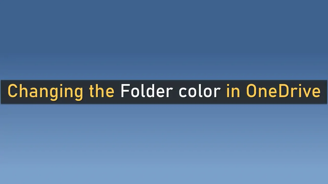 Changing Folder Color in OneDrive on Vimeo