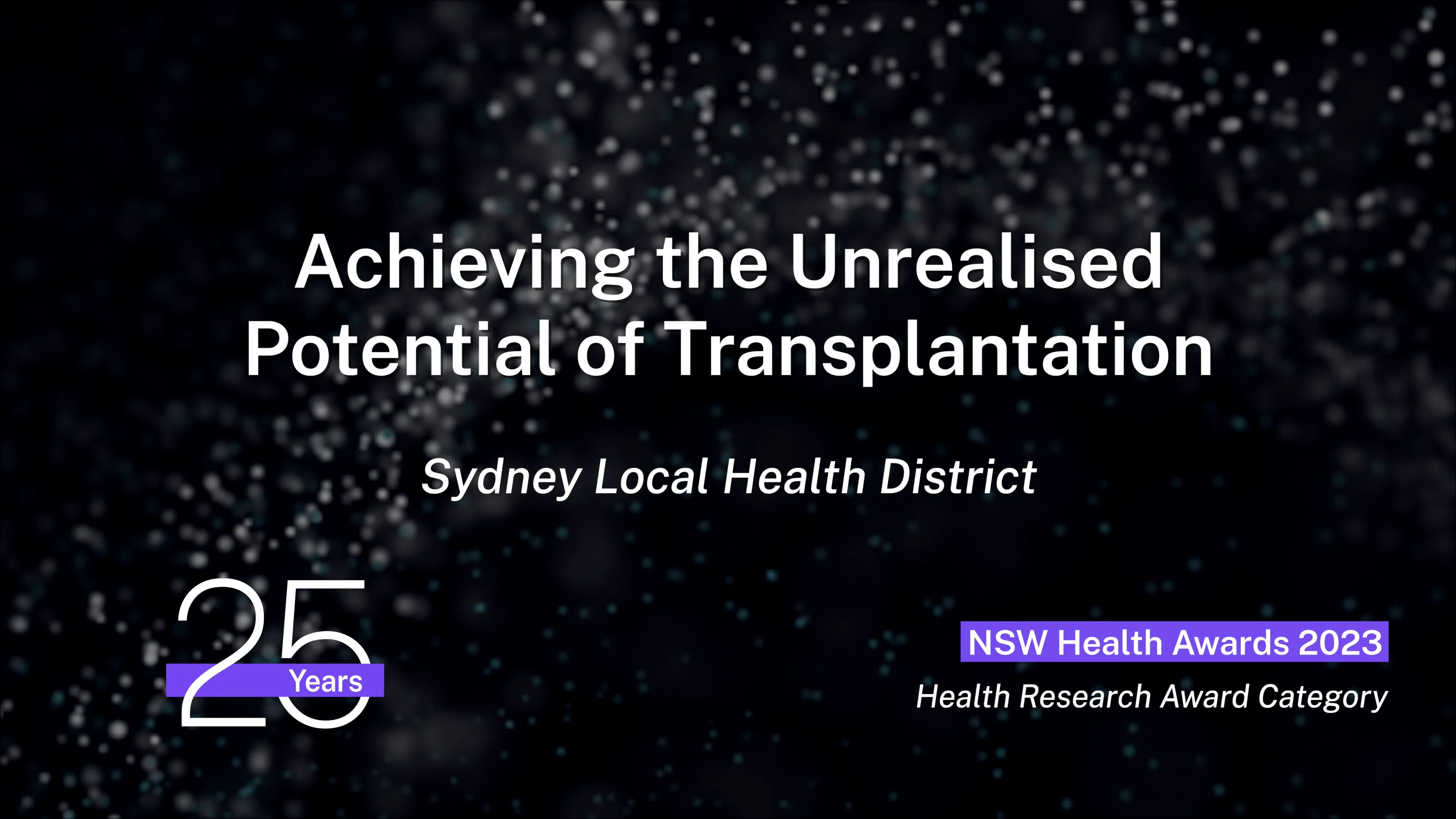 Achieving the Unrealised Potential of Transplantation on Vimeo
