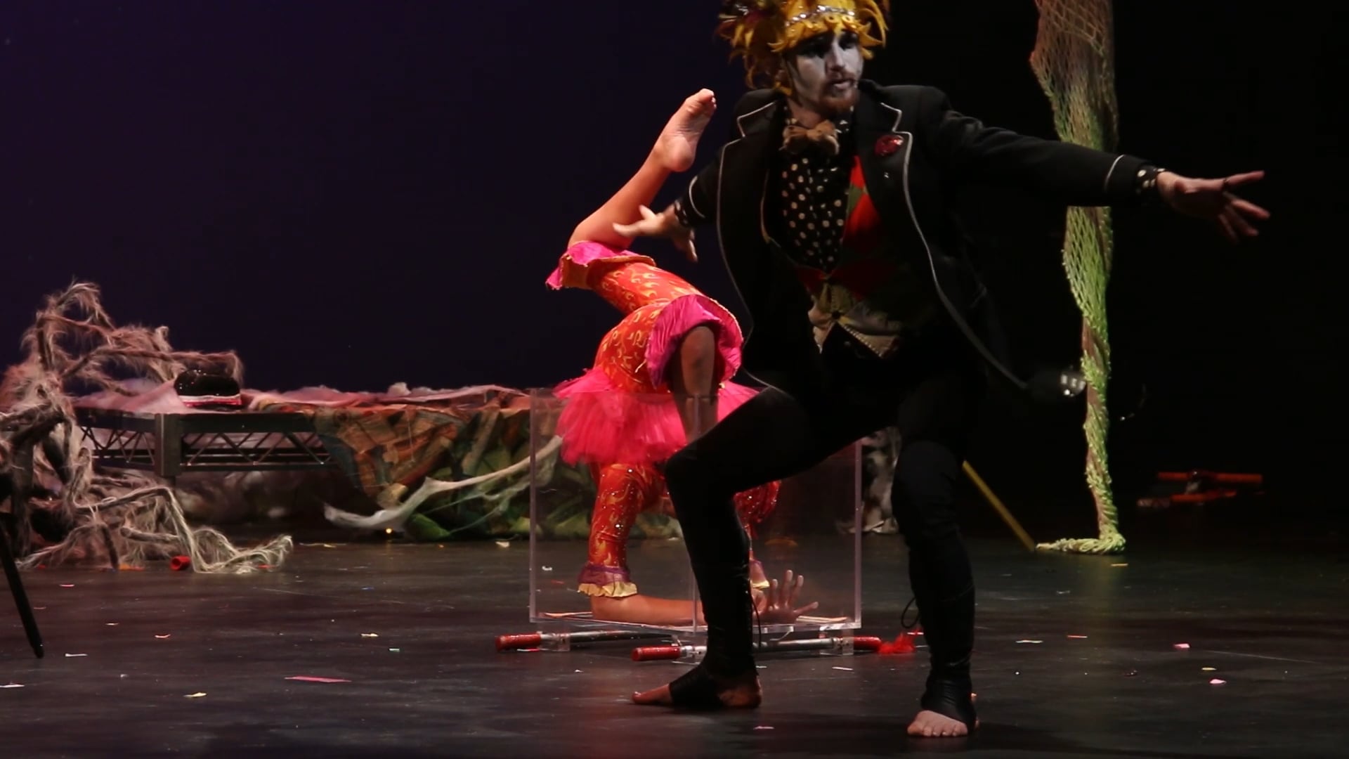 CONTORTIONIST in Glass box + handbalancing