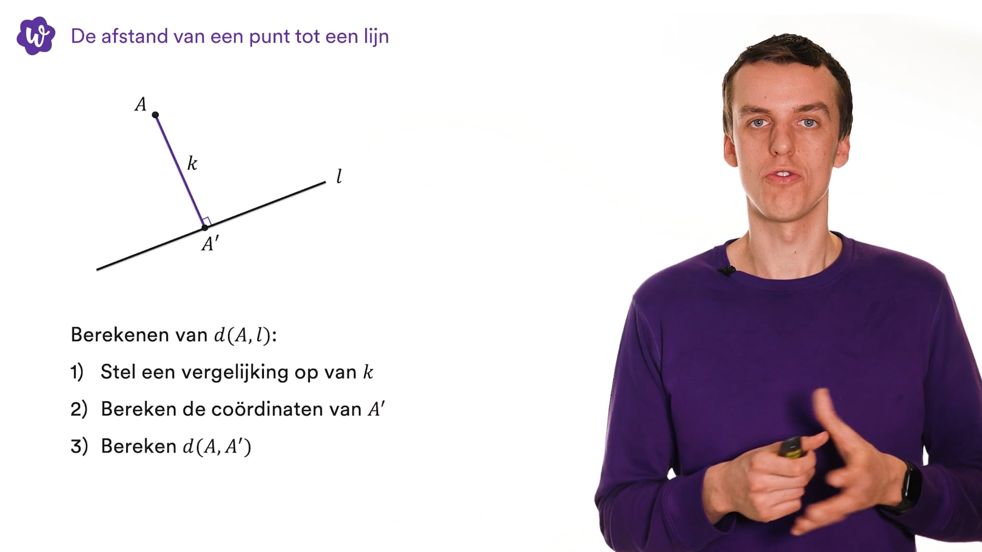 De afstand van een punt tot een lijn (GR) oefenen | StudyGo