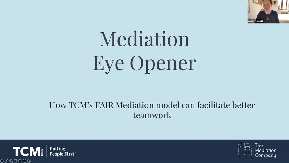 How TCM’s FAIR Mediation model can facilitate better teamwork webinar ...