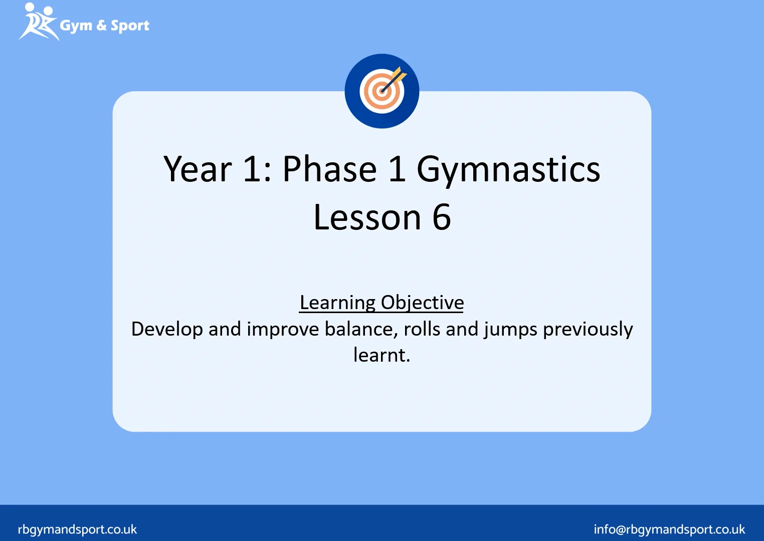 Year 1 - Phase 1 Gymnastics - Lesson 6 on Vimeo