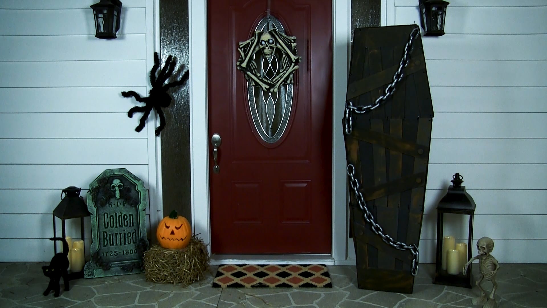 63" Animated and Musical Chained Shaking Coffin Halloween Decoration ...