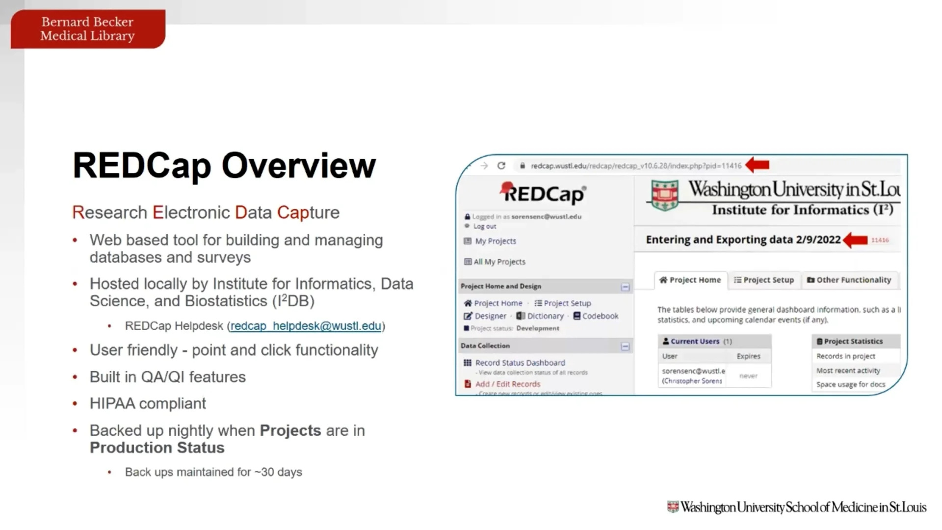 REDCap Overview and Basic Terminology