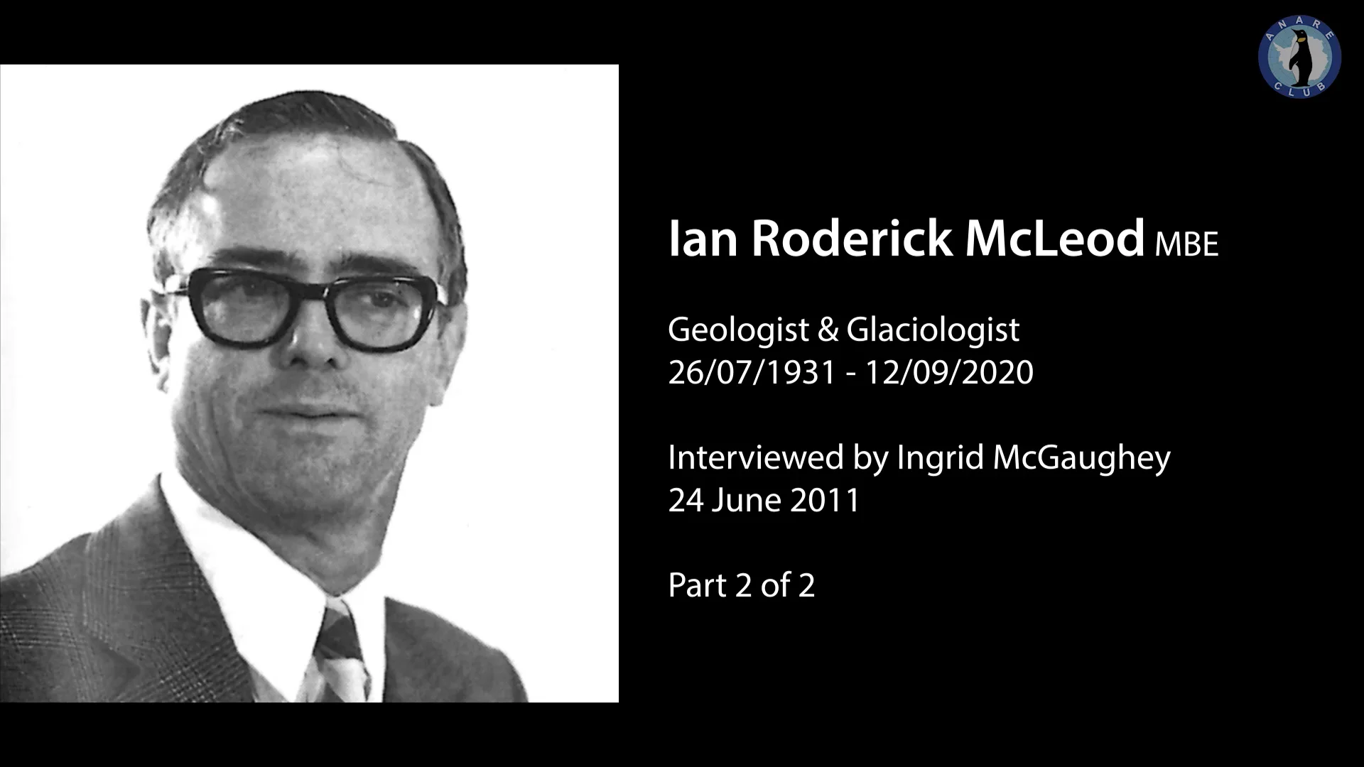 Interview with Ian McLeod by Ingrid McGaughey 24 June 2011 Part 2 on Vimeo