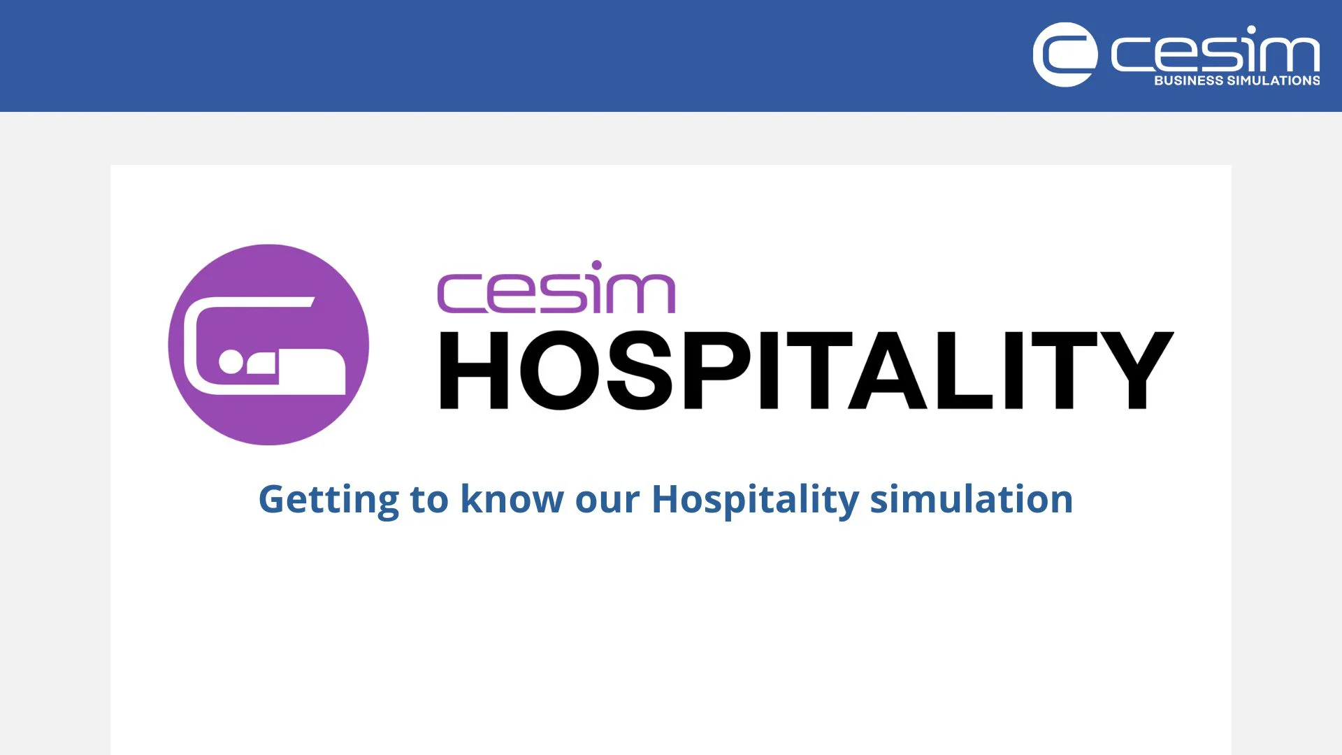 Cesim Hospitality - Hotel and Restaurant Management Simulation on Vimeo