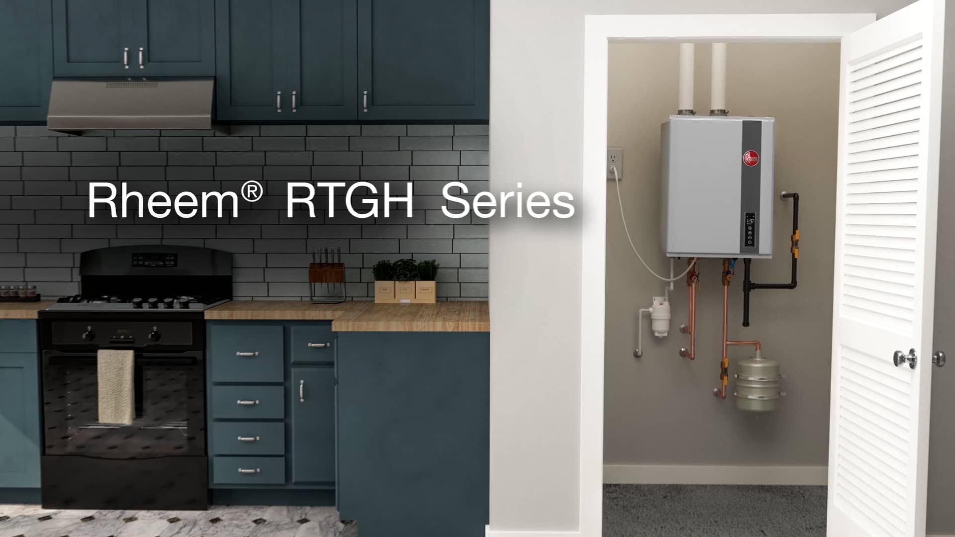 How the Rheem® RTGH Condensing Tankless Water Heater Works on Vimeo
