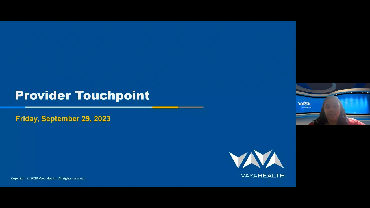Provider Touchpoint September 29, 2023 on Vimeo