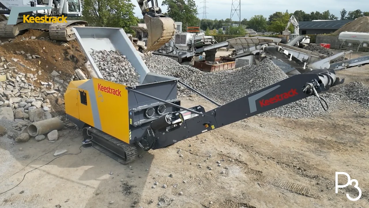 Keestrack Mobile Crushing and Screening Equipment - P3 Shredder on Vimeo