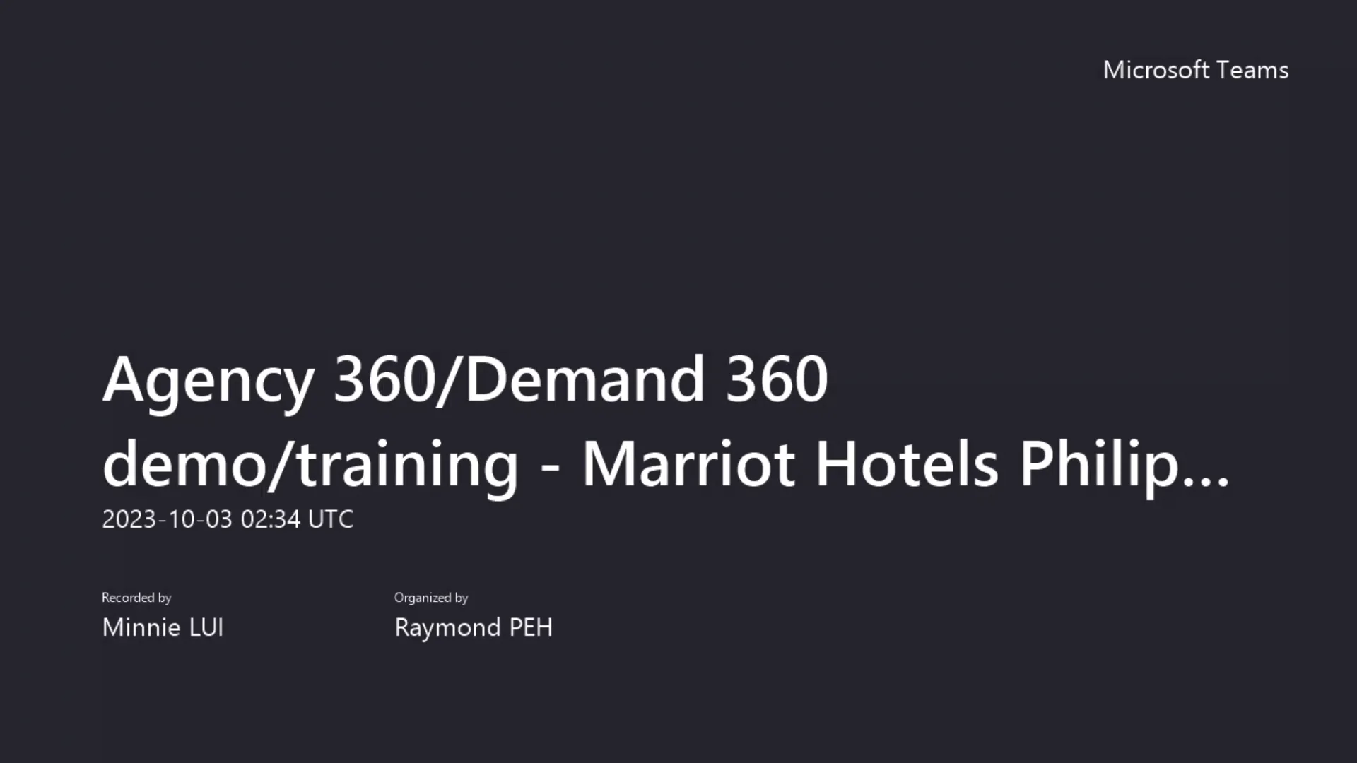 Agency 360_Demand 360 demo_training - Marriot Hotels Philippines ...