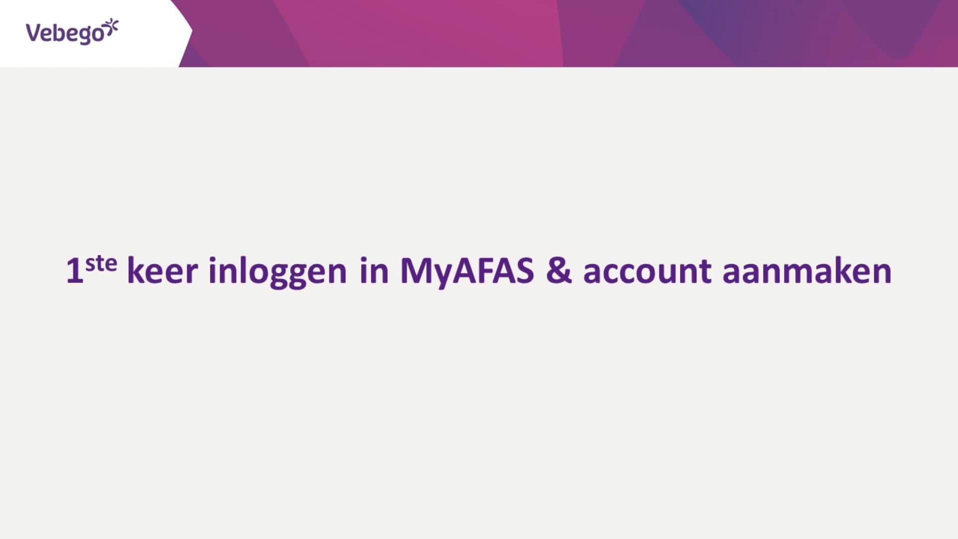 1 Aanmaken AFAS account, icm inloggen eerste keer on Vimeo