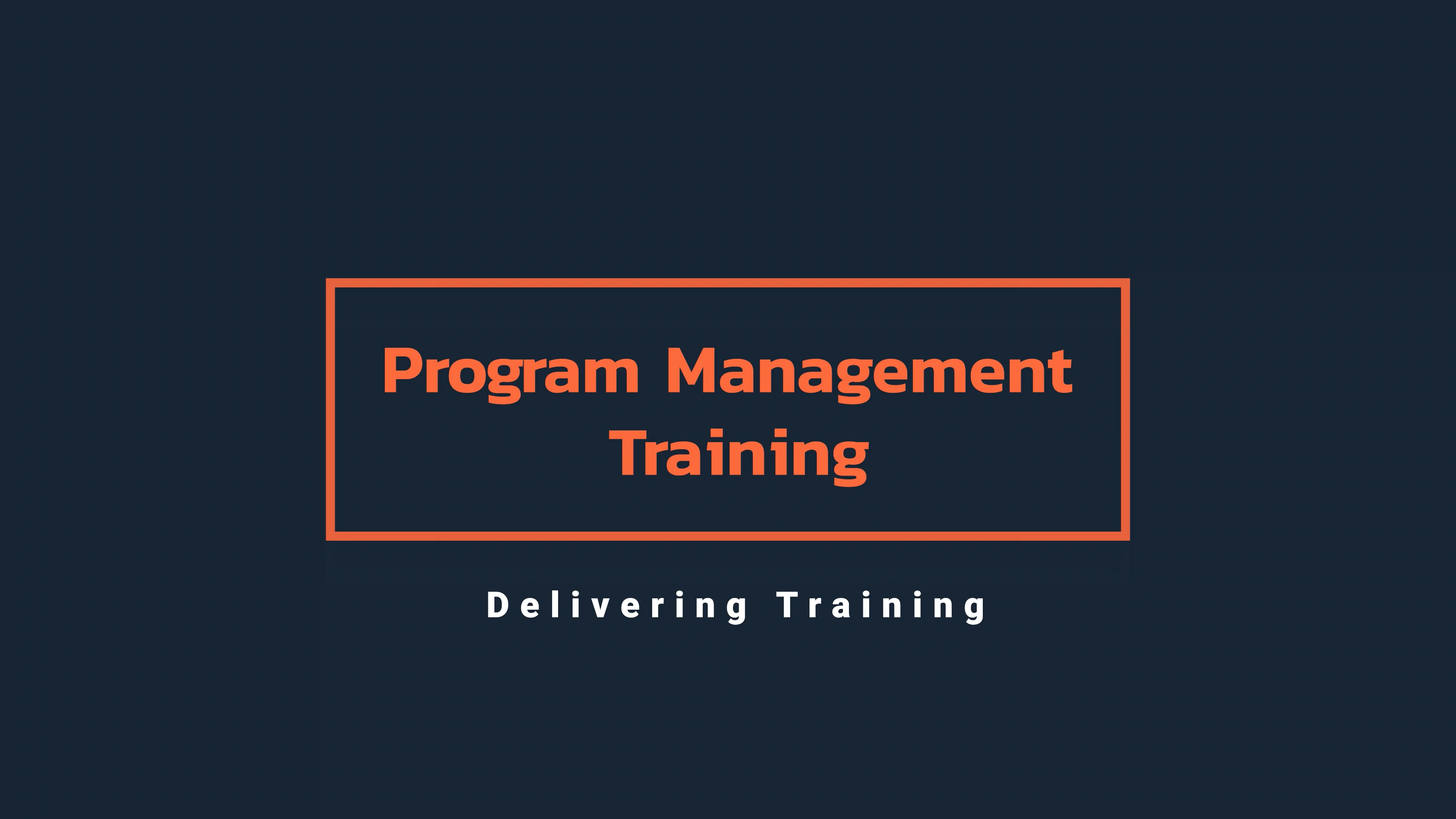 8. PMT - Training - Delivering Training on Vimeo