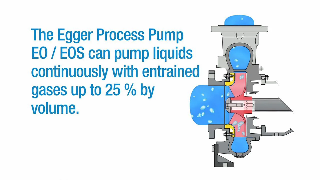 Hydraulics for Process Pumps EO / EOS from Egger - How to pump up to 25 % of gas content?