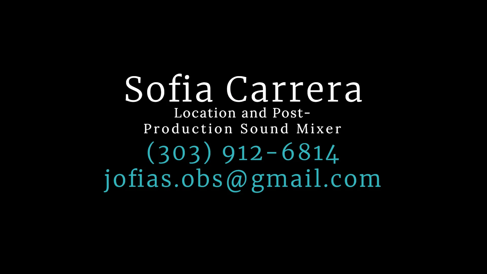 Sofia Carrera Sound Demo Reel on Vimeo