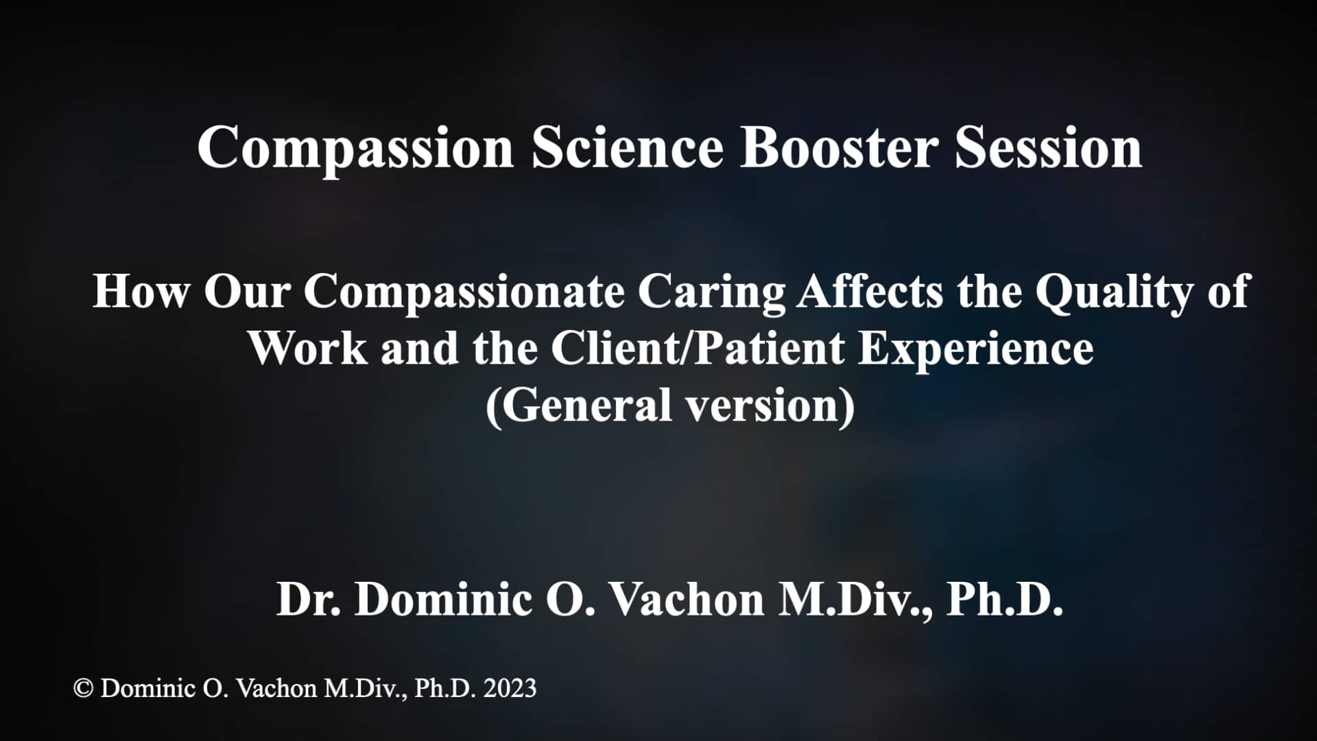 McNabb Compassion Science Booster Session #3: General Version on Vimeo