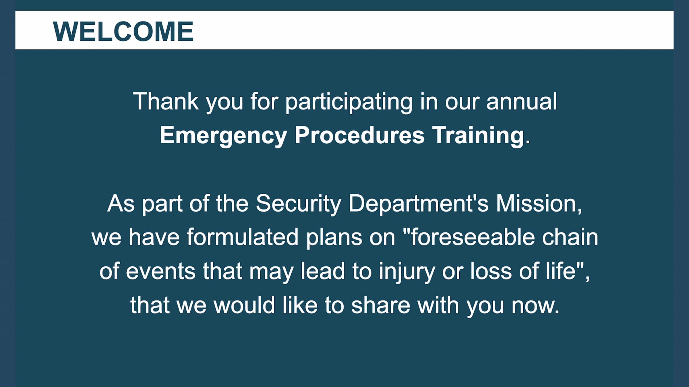 Emergency Procedures Training Video Updated 2023