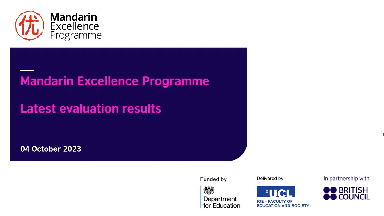 Mandarin Excellence Programme – Latest evaluation results on Vimeo