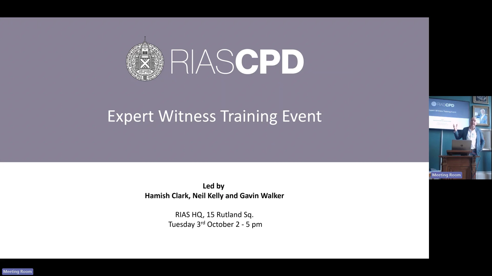 RIAS CPD: Expert Witness Training Event - Part 1/2 on Vimeo