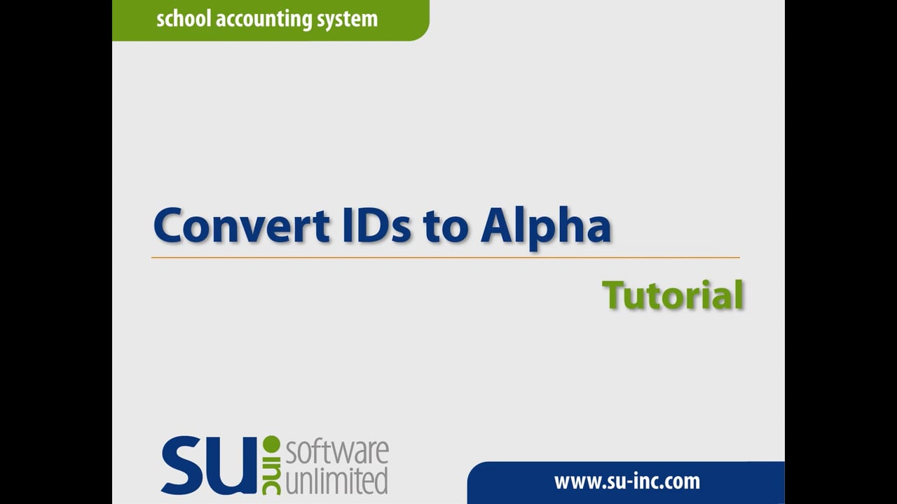 Training Tutorials - Convert IDs to Alpha on Vimeo