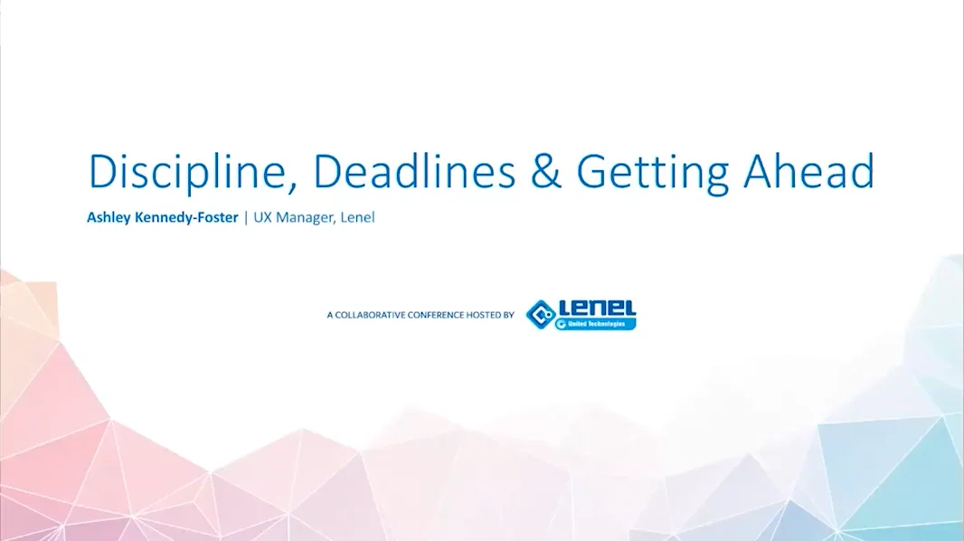 Discipline, Deadlines, & Getting Ahead on Vimeo