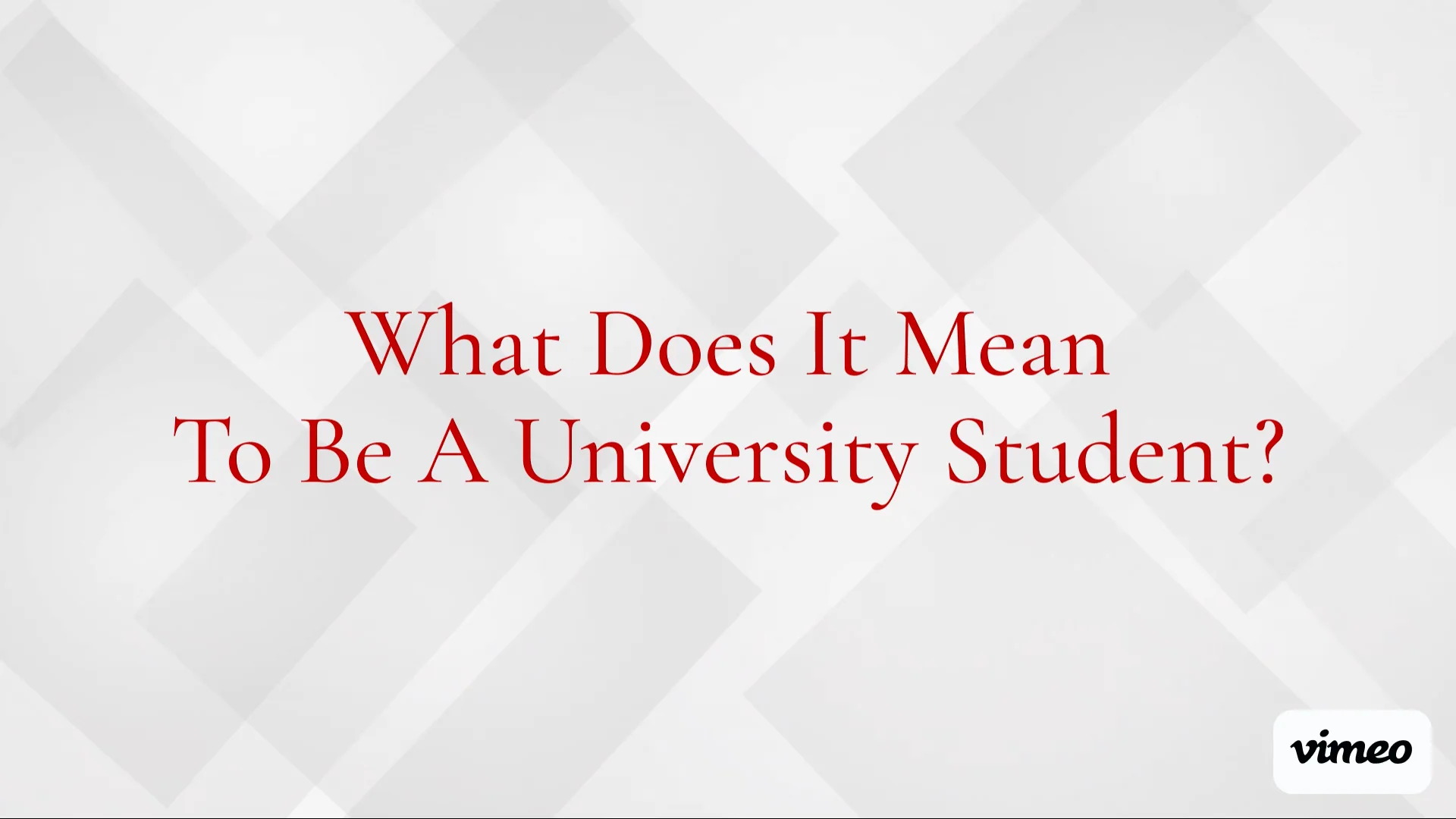 University Student Video on Vimeo