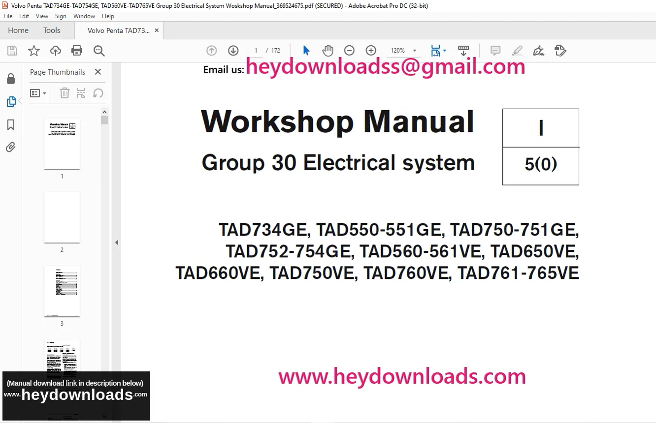 Volvo Penta TAD734GE TAD550-551GE TAD750-751GE TAD752-754GE TAD560 ...