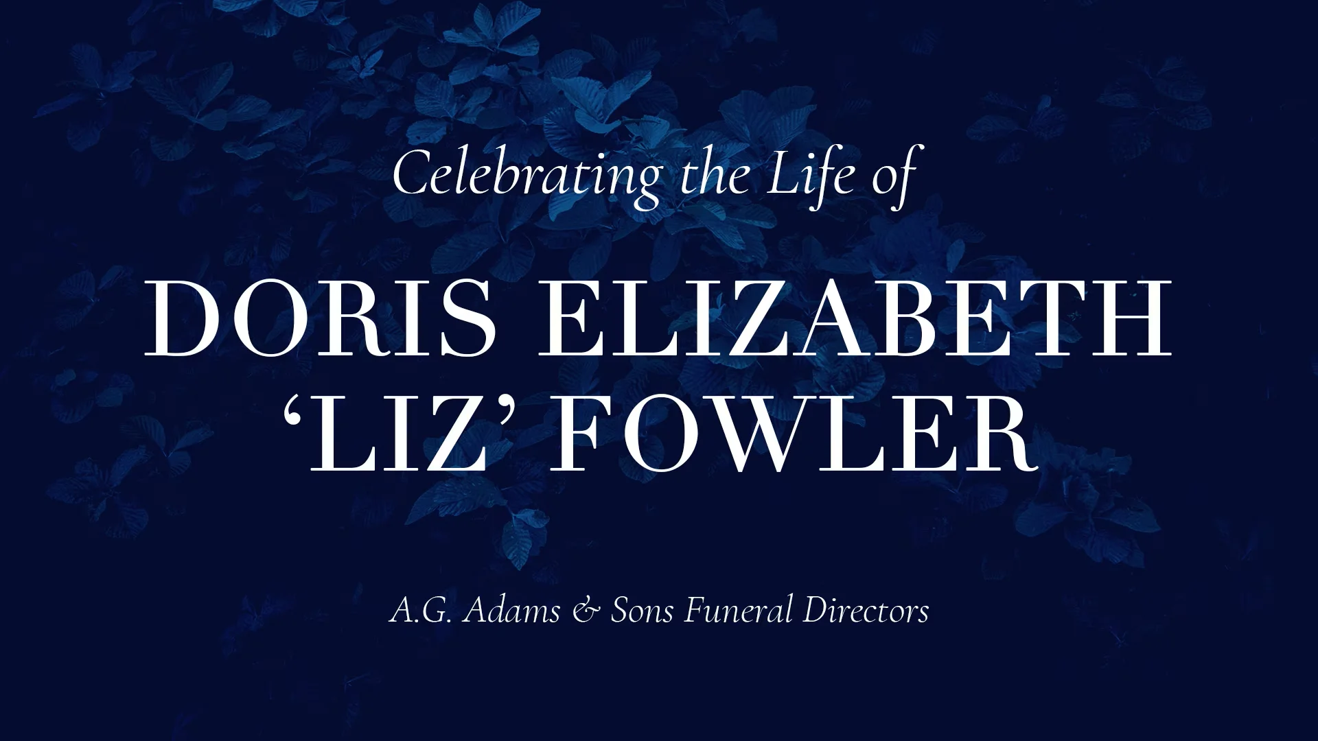 Liz Fowler | Memorial on Vimeo