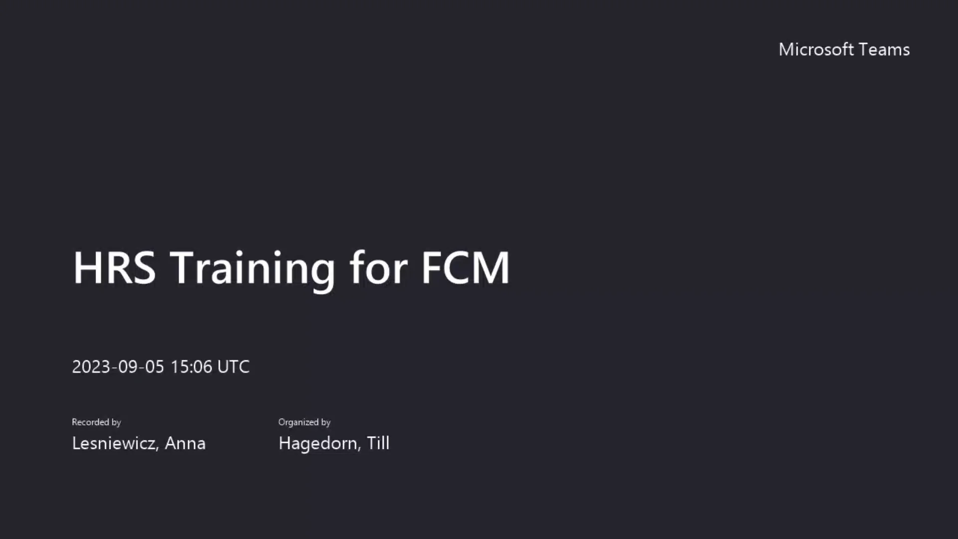 HRS Training for FCM-HRS Portal. Book, change, cancel