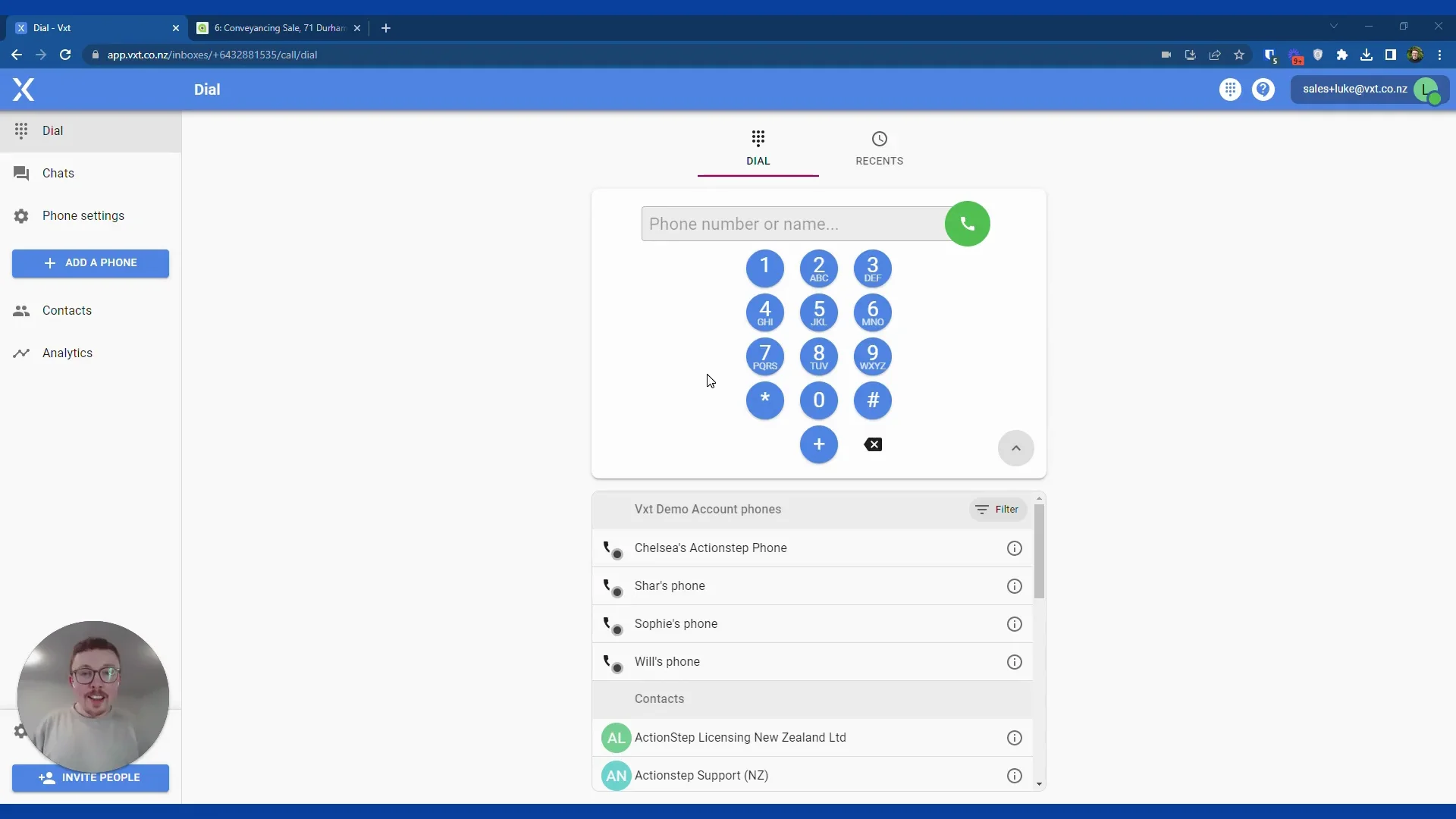 Calling and SMS for Actionstep (VXT Integration) on Vimeo