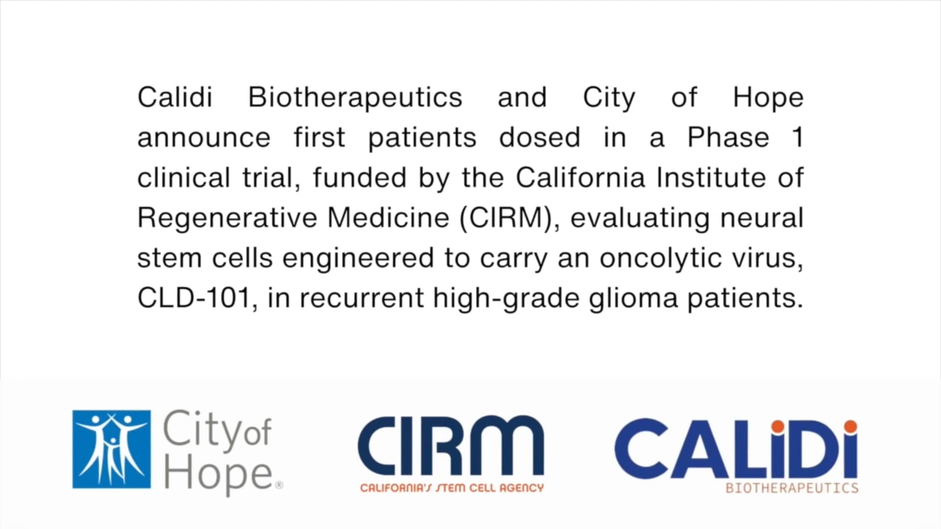 Calidi Bio Collaborates with CIRM & City of Hope on Phase One Clinical ...