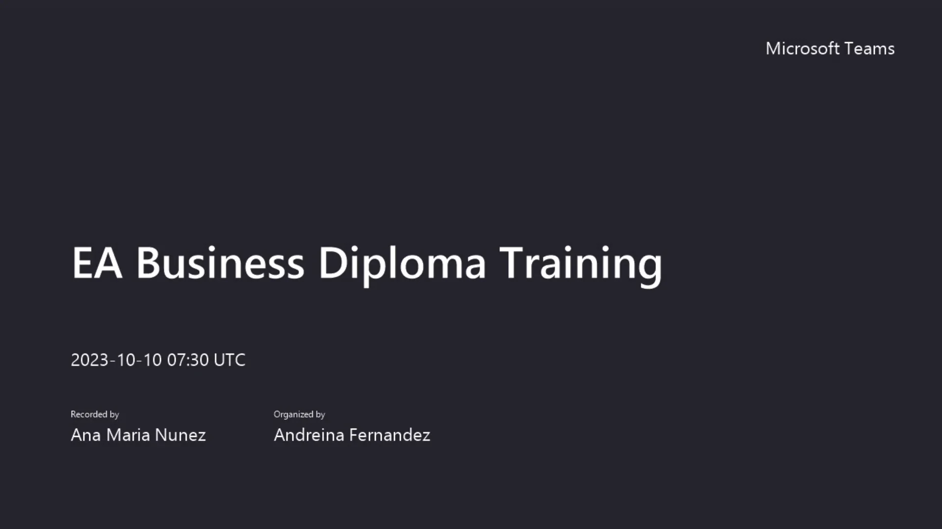 EA Business Diploma Training Day 3 - Module 1 - VPT089 on Vimeo