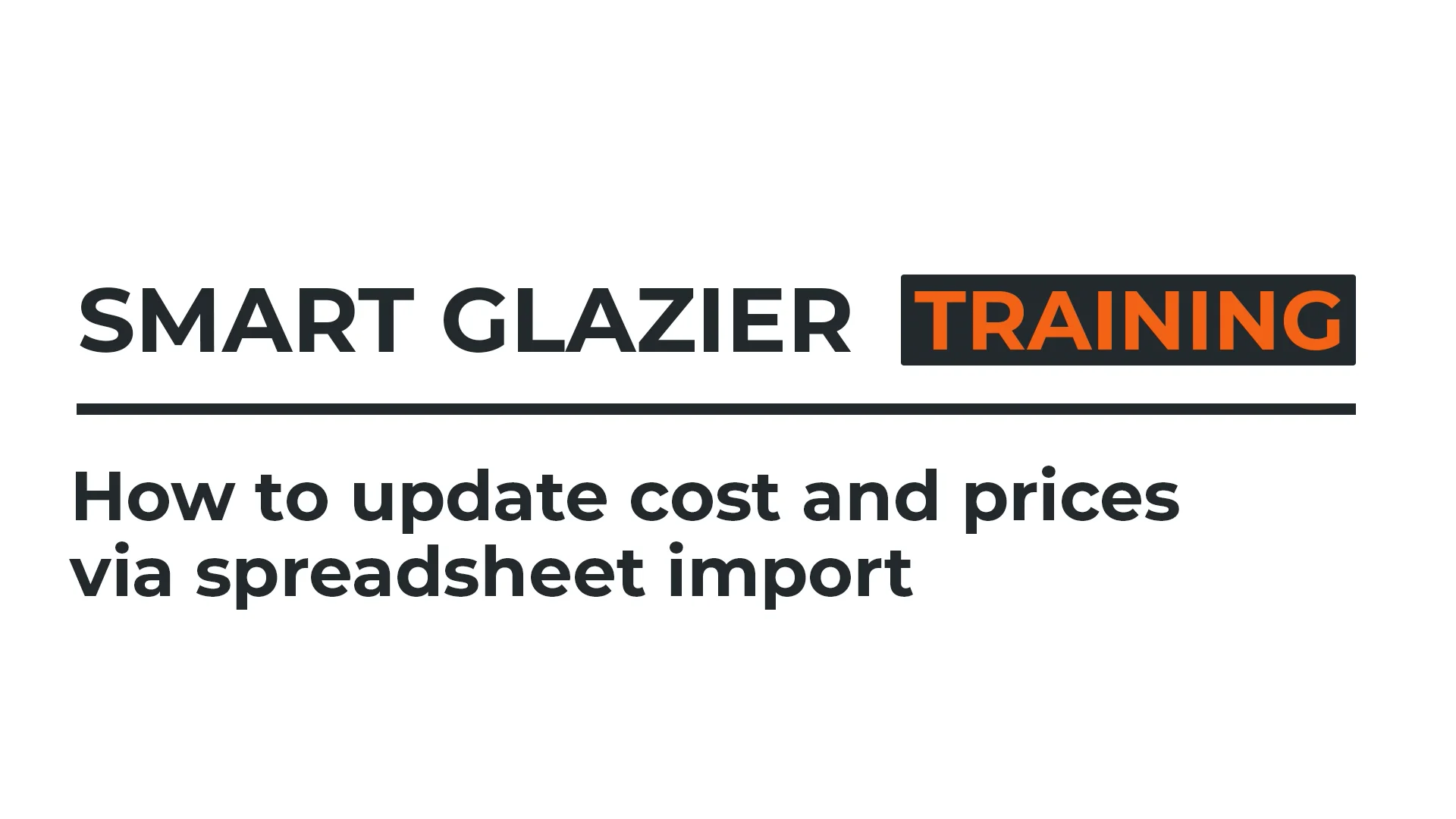 How to update costs and prices via spreadsheet import